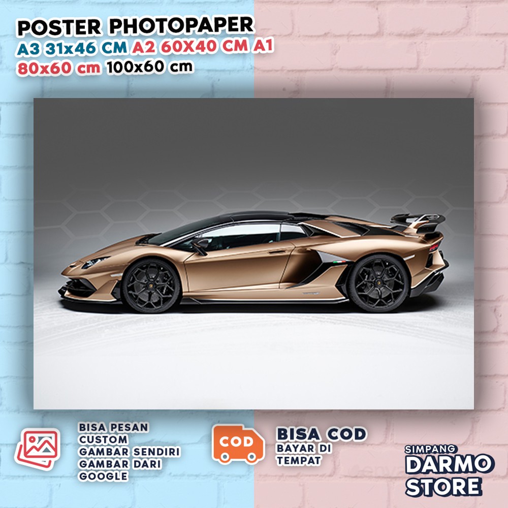 Jual Poster Mobil Sport Lamborghini Lambo LMG Aventador Huracan Urus ...