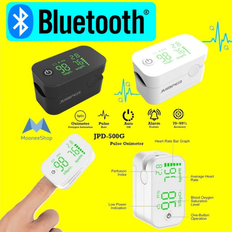 Jual Fingertip Pulse Oximeter Jumper JPD-500G Bluetooth | Shopee Indonesia