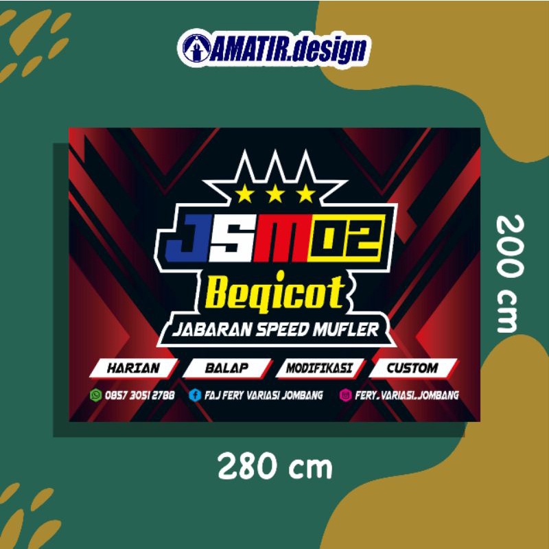 Jual BANNER TOKO ACCESORIES MOTOR, BANNER BENGKEL MOTOR (200x280 cm ...