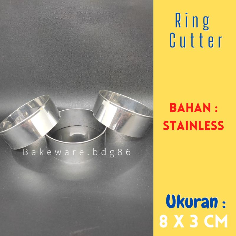 Jual RING CUTTER ROTI BULAT 8 CM TINGGI 3 CM / ROTI BAKSO / ROTI BURGER ...