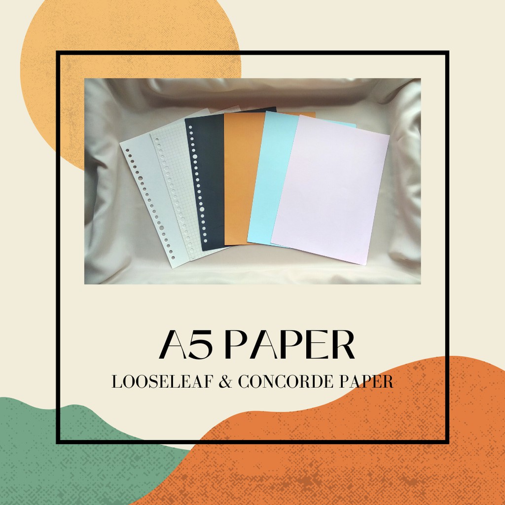 Jual Loose Leaf Paper A5 Plain/Grid/Black || Concorde Paper A5 Brown ...