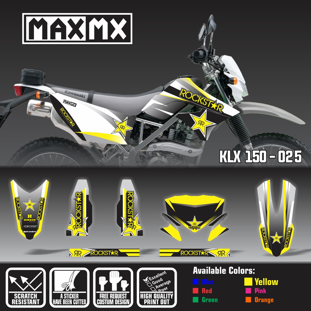 Jual Decal Stiker KLX 150 Dekal Sticker Striping Rockstar Custom Full ...