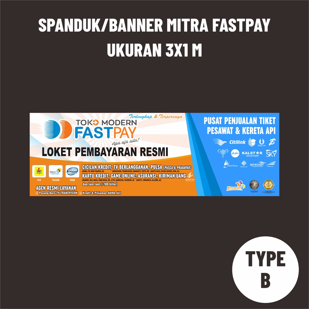 Jual Spanduk/Banner Agen Fastpay ukuran 3x1m - Kholstore | Shopee Indonesia