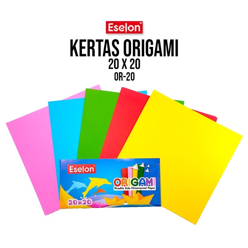 Jual Kertas Origami 2 SISI WARNA 20x20 / Kertas Origami / Kertas lipat ...