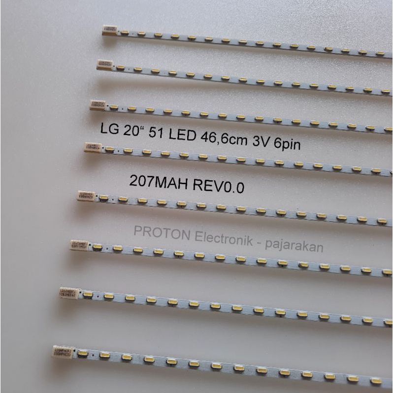 Jual Lampu Backlight TV LG 20" 51 LED 3V SMD 46.6cm 6pin 51V . Part PCB ...