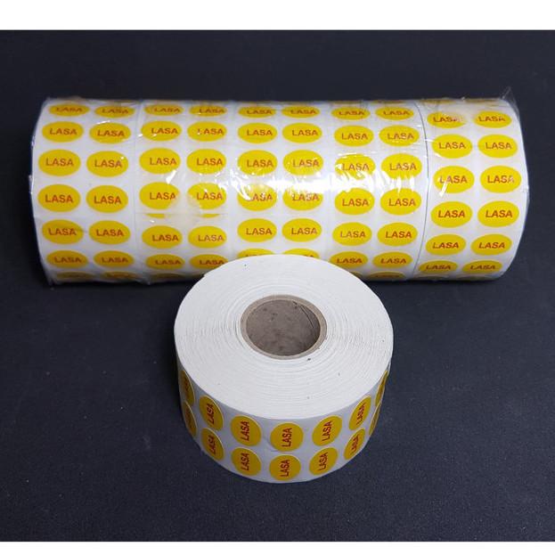 Jual STIKER LASA KUNING OVAL 20x10 mm isi 5000 pcs in ROLL - MURAH ...