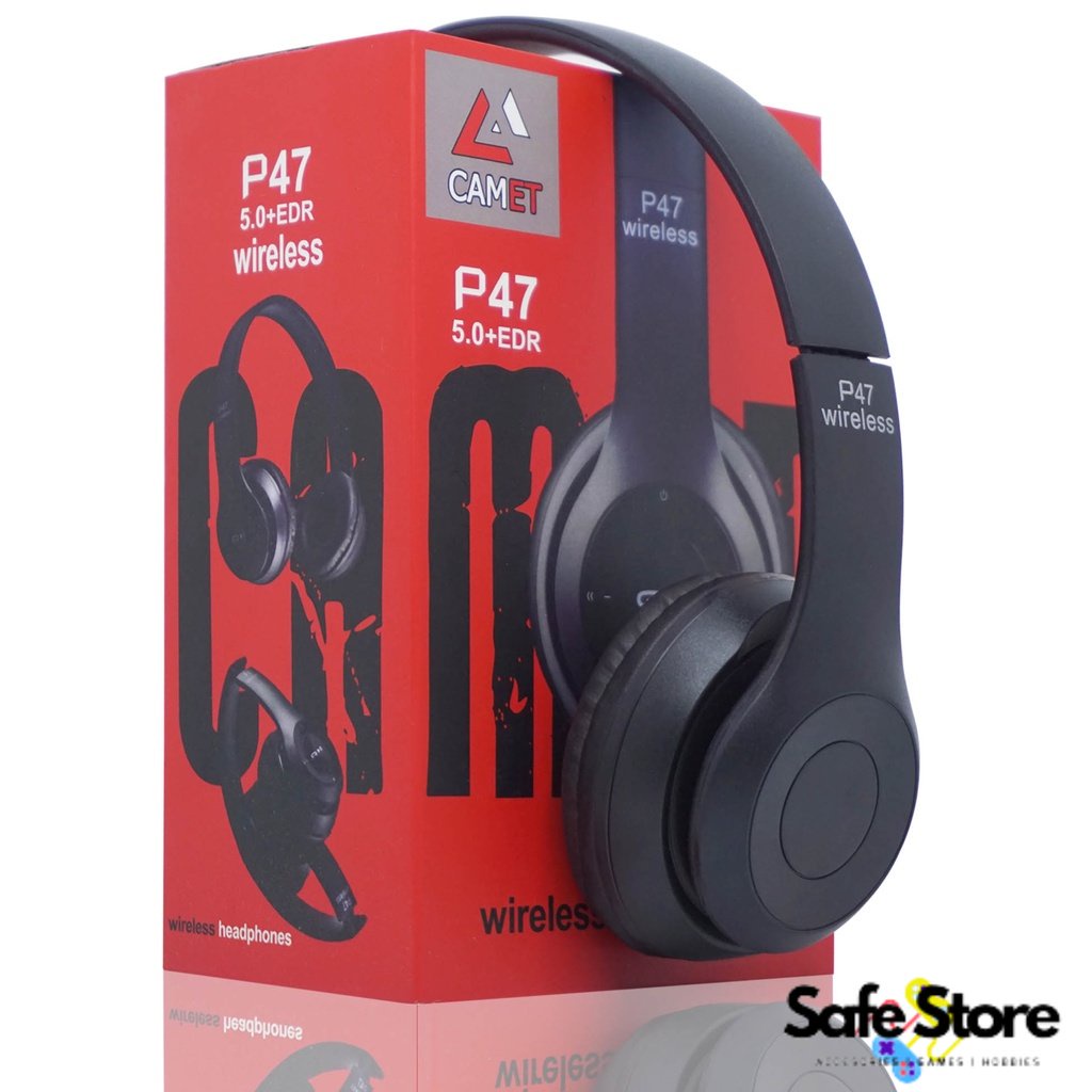 Jual Headphone Bluetooth P47 Extra Bass Stereo 5.0 - Wireless Bando Hitam | Shopee Indonesia