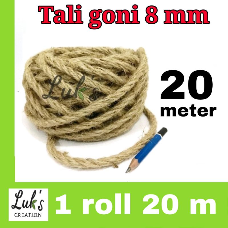 Jual Tali goni 8 mm 20 meter - tampar goni - tali rami - hemp rope ...