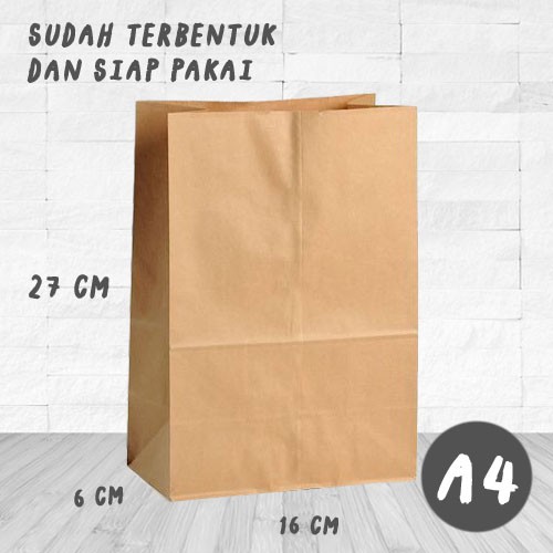 Jual Kantong Kertas Cokelat Packing Samson Kraft A4 27x16cm Kertas ...