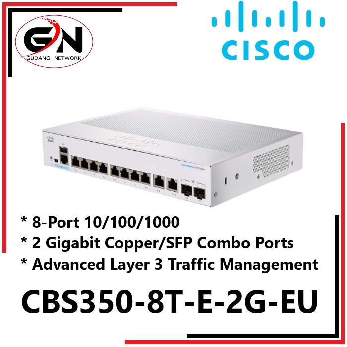Jual Cisco Business 350 Series Managed Switch, CBS350-8T-E-2G-EU, 8-port GE | Shopee Indonesia