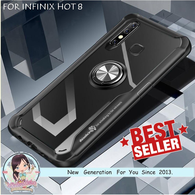 Jual Case Infinix HOT 8 Ring Transparan CLEAR JAZZ SERIES Casing ...
