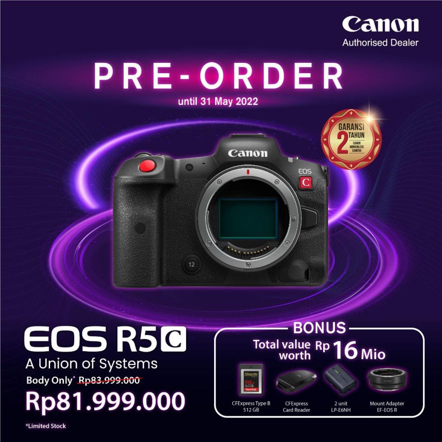 Jual Canon EOS R5C Body Only Cinematic Mirorrless Camera | Shopee Indonesia