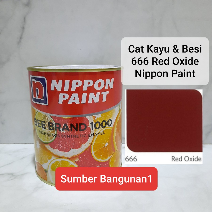Jual Cat Kayu 666 red oxide nippon paint minyak coklat maroon merah ...