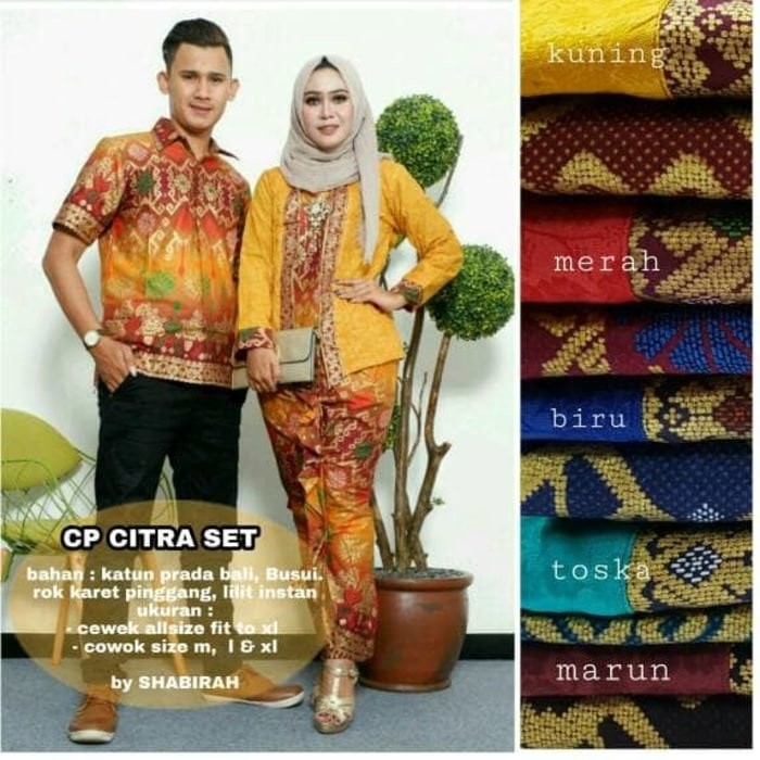 Jual TERMURAH !!! Baju kebaya batik couple citra set | Shopee Indonesia