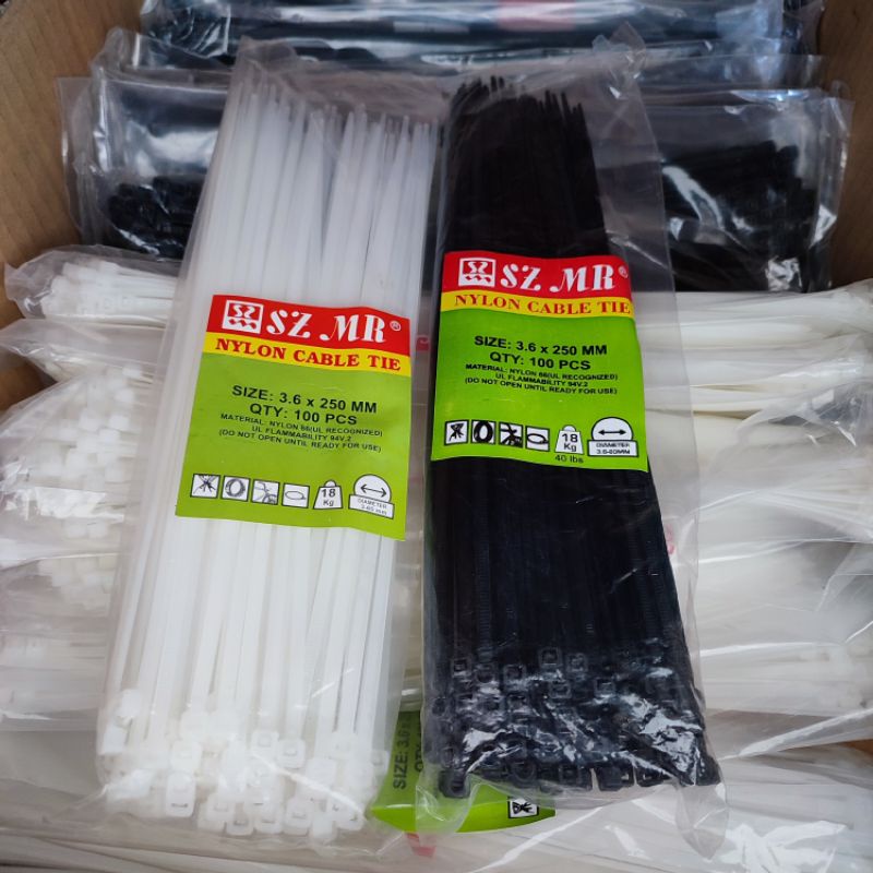 Jual Tali Tis Kabel Ties Tali ikat krek 3,6x250mm panjang 25cm putih ...