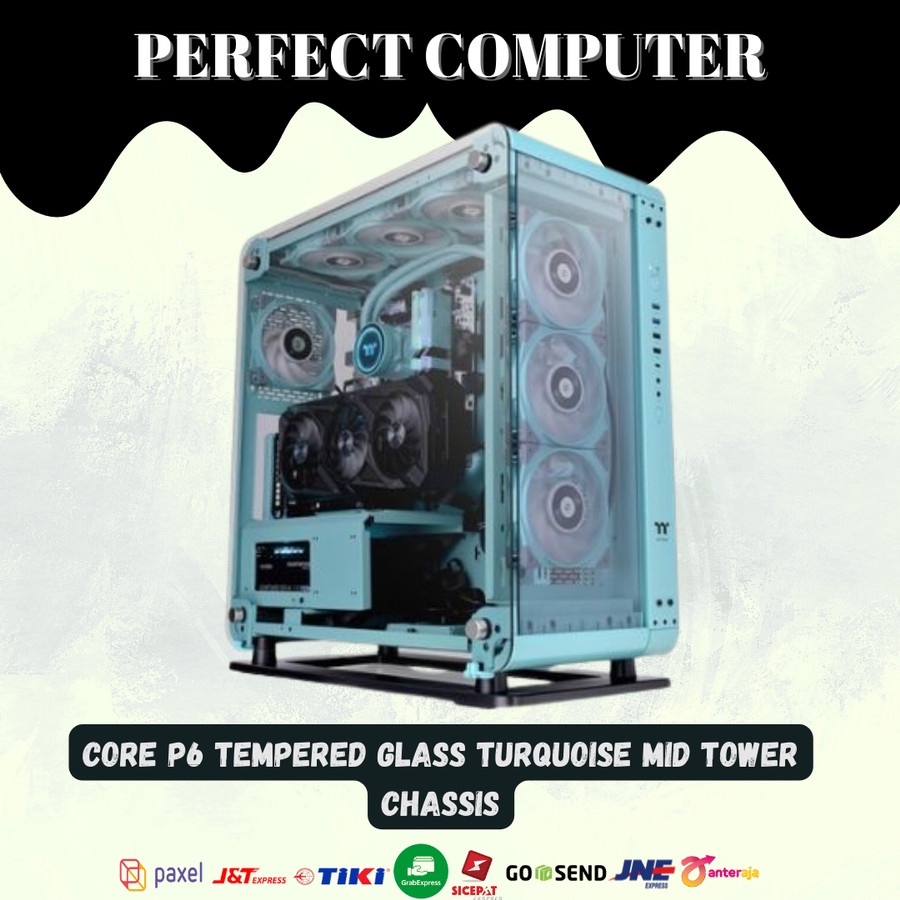 Jual CASING Core P6 Tempered Glass Turquoise Mid Tower Chase | Shopee ...