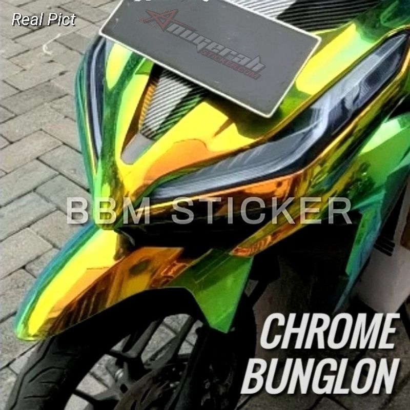 Jual Stiker skotlet motor bunglon krom pelangi cameleon chrome sticker ...