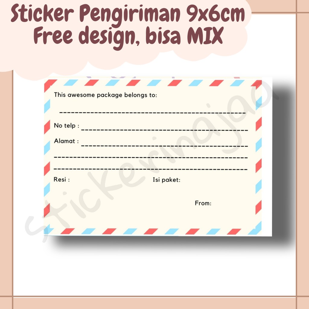 Jual STIKER LABEL PENGIRIMAN PAKET OLSHOP ALAMAT CUSTOM | Shopee Indonesia
