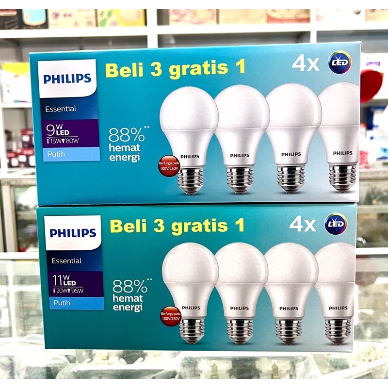 Jual Lampu LED Philips 9 Watt dan 11 Watt (Buy 3 Get 1) | Shopee Indonesia