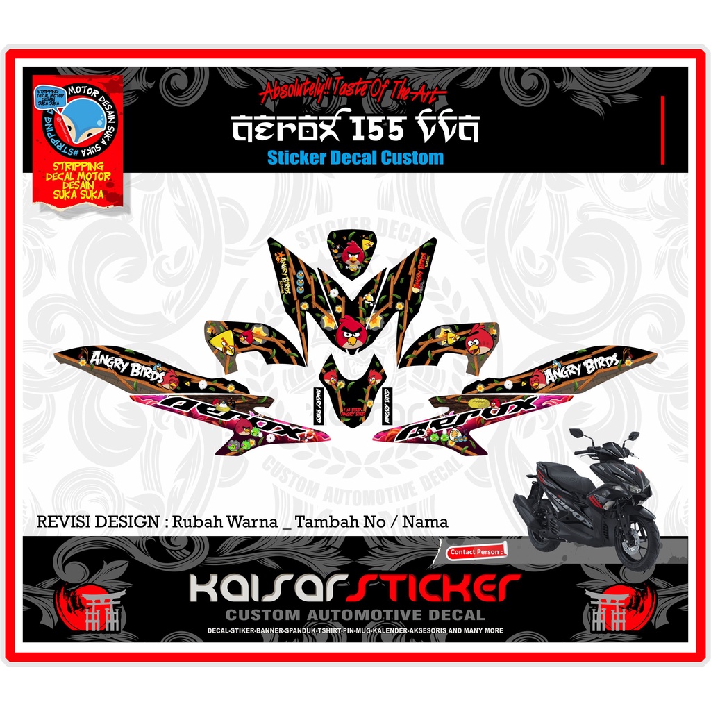 Jual Stiker Striping Aerox 155 Stiker Decal Aerox New Cartoon | Shopee ...