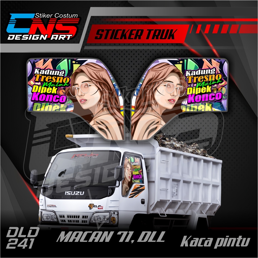 Jual Stiker Kaca Pintu Depan Truk ISUZU MACAN Custom Foto Cewek Cantik ...