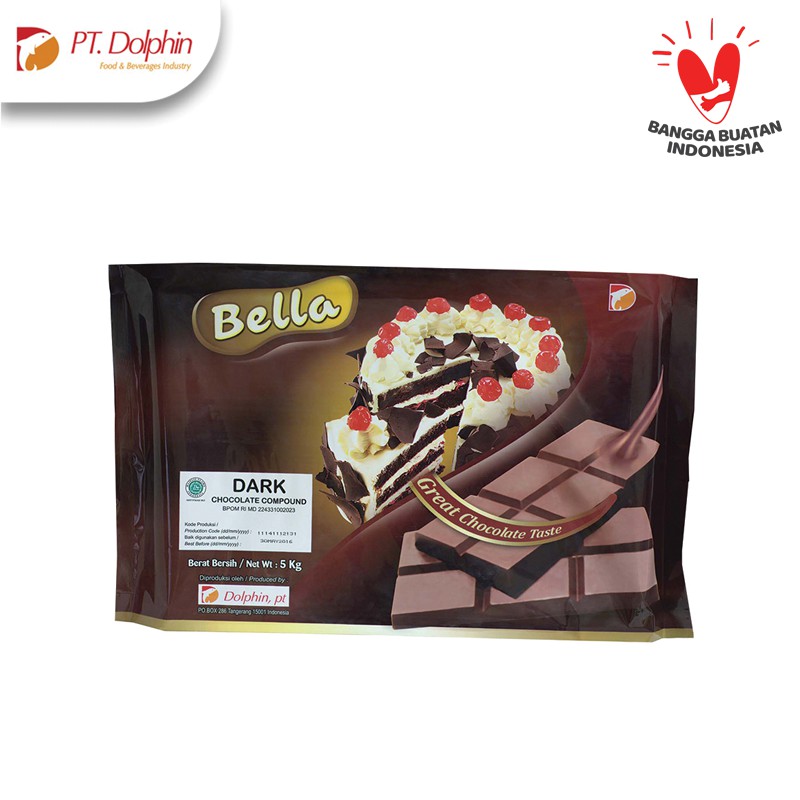 Jual Bella Chocolate Dark Compound 5 kg (Cokelat Compound) - Dark ...