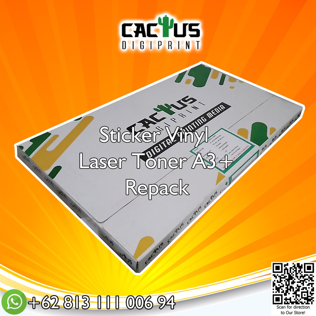 Jual CACTUS Sticker Vinyl Digital Print Laser Toner A3+ Stiker Plastik ...