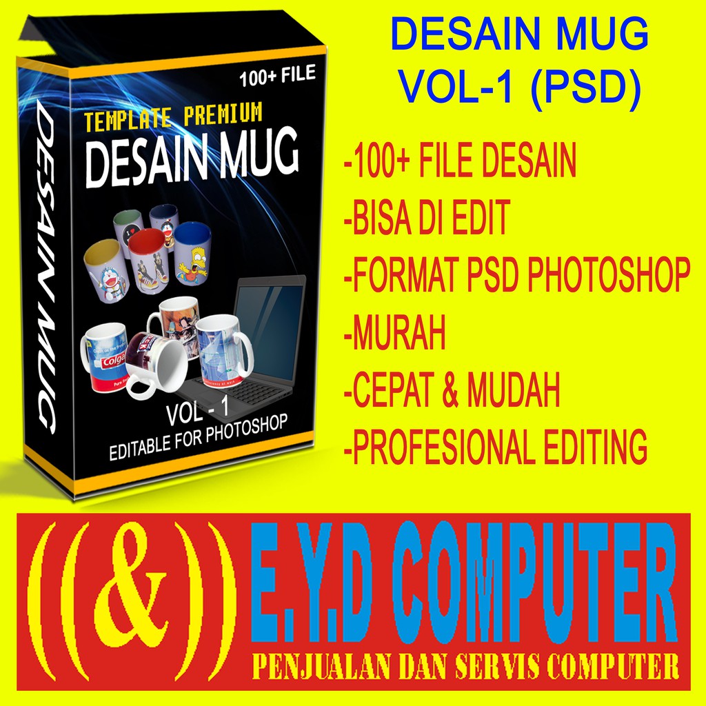 Jual DESAIN MUG VOL-1 FORMAT PSD PHOTOSHOP GELAS MUG TEMPLATE EDIT ...