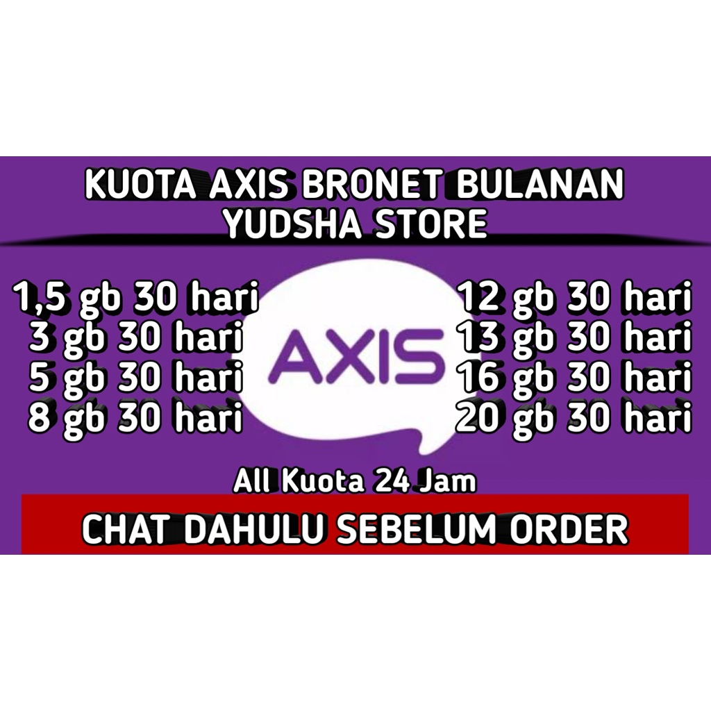 Jual Kuota Axis Bronet Bulanan Murah Dan Cepat | Shopee Indonesia