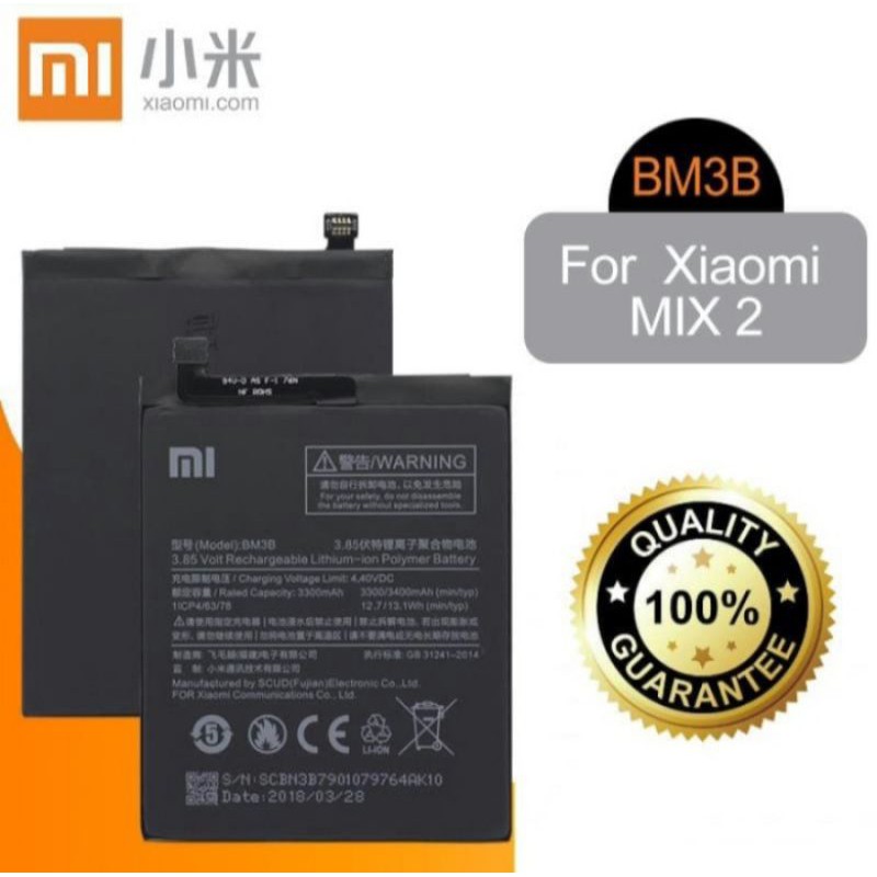 Jual BATERAI BATRE XIAOMI MI MIX 2 BM3B - MI MIX2 BM-3B ORIGINAL | Shopee Indonesia