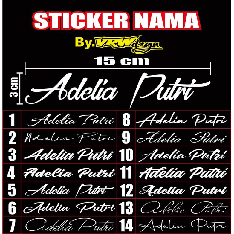 Jual custom stiker nama custom | Shopee Indonesia
