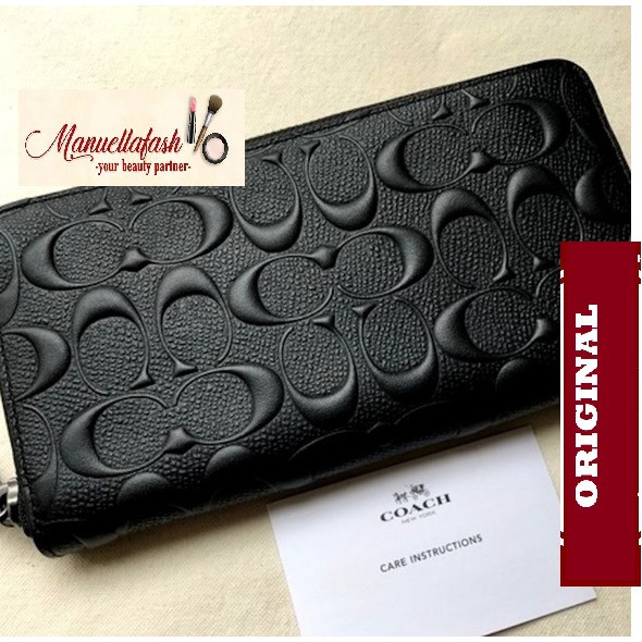 Jual Coach Men Signature Embossed Leather Accordion Wallet ( ORIGINAL ...