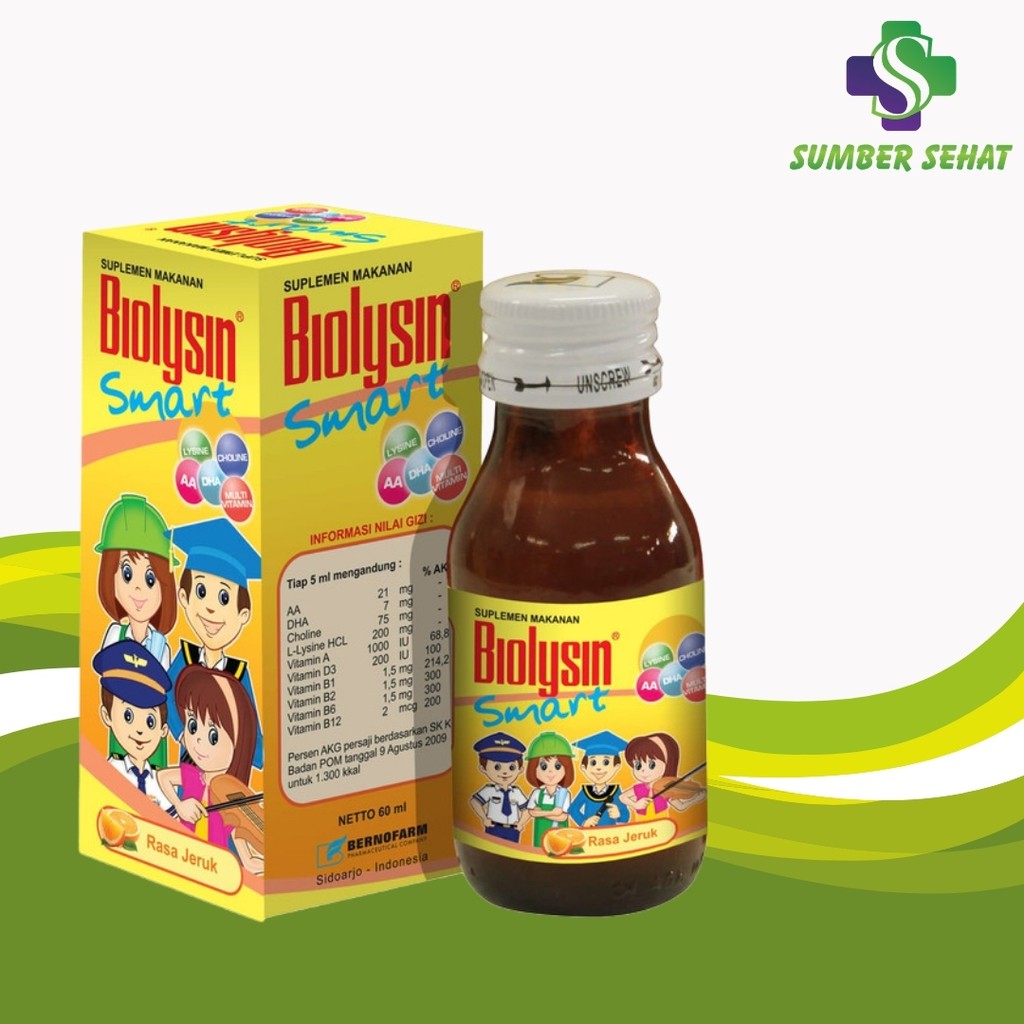 Jual BIOLYSIN SMART SIRUP 60 ML (EXP DATE JULI 2025) | Shopee Indonesia