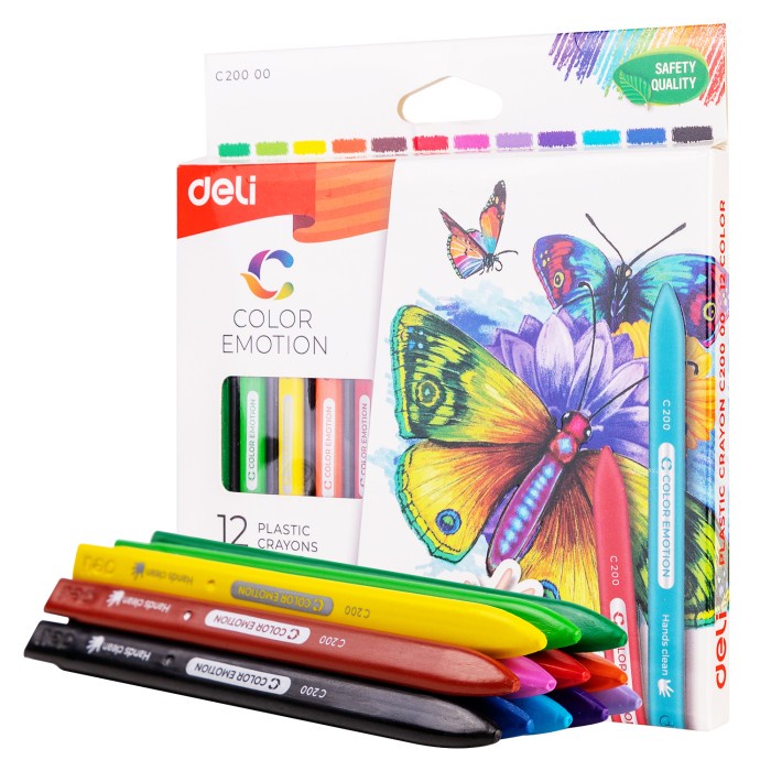 Jual Crayon Plastik DELI Color Emotion 12 Warna - EC20000 DEli | Shopee ...