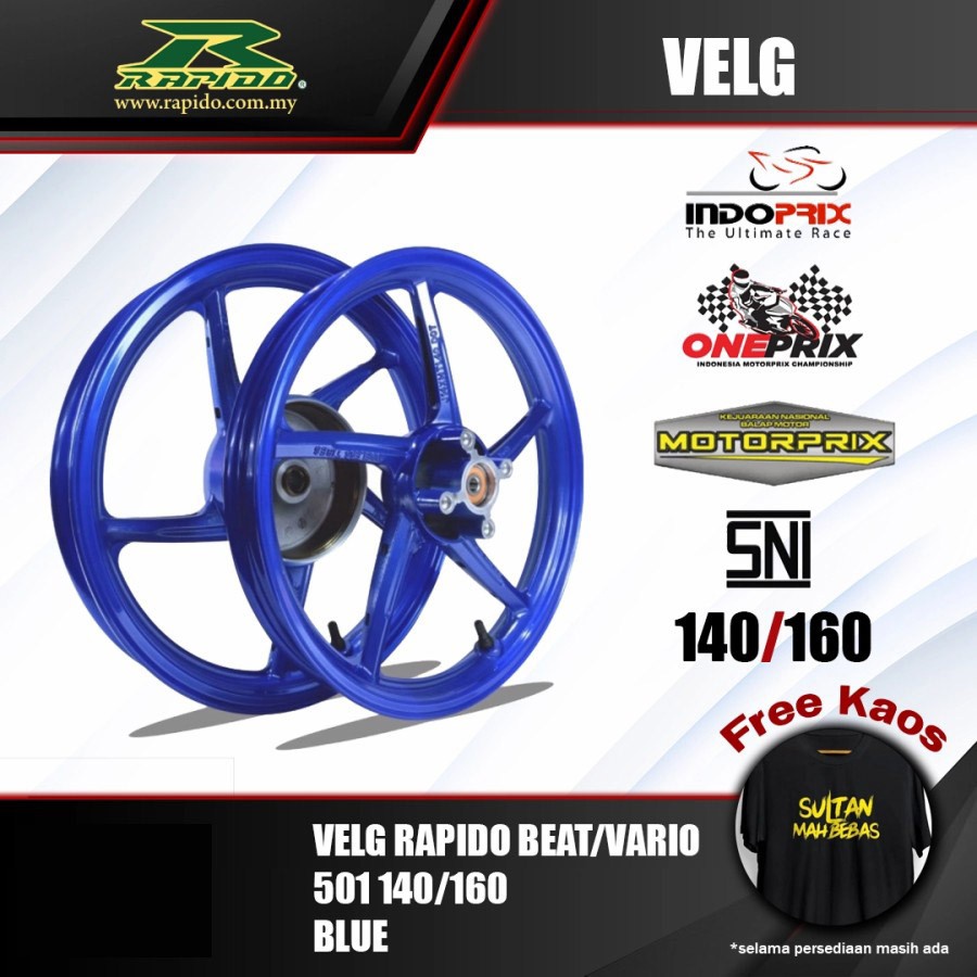 Jual velg rapido beat/vario110 501 140/160 blue/red/gold | Shopee Indonesia