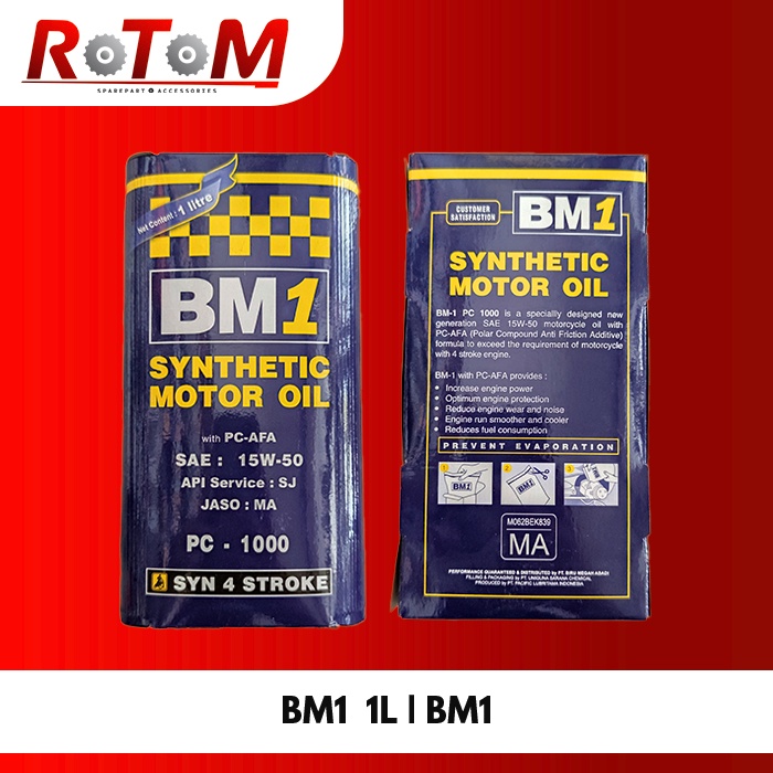 Jual Oli Mesin SAE 15W-50 BM1 Matic 1L | BM1 | Shopee Indonesia