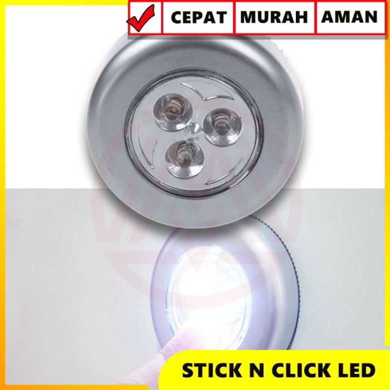 Jual Stick N Click Lampu Tempel 3 LED / Stick Touch Lamp | Shopee Indonesia