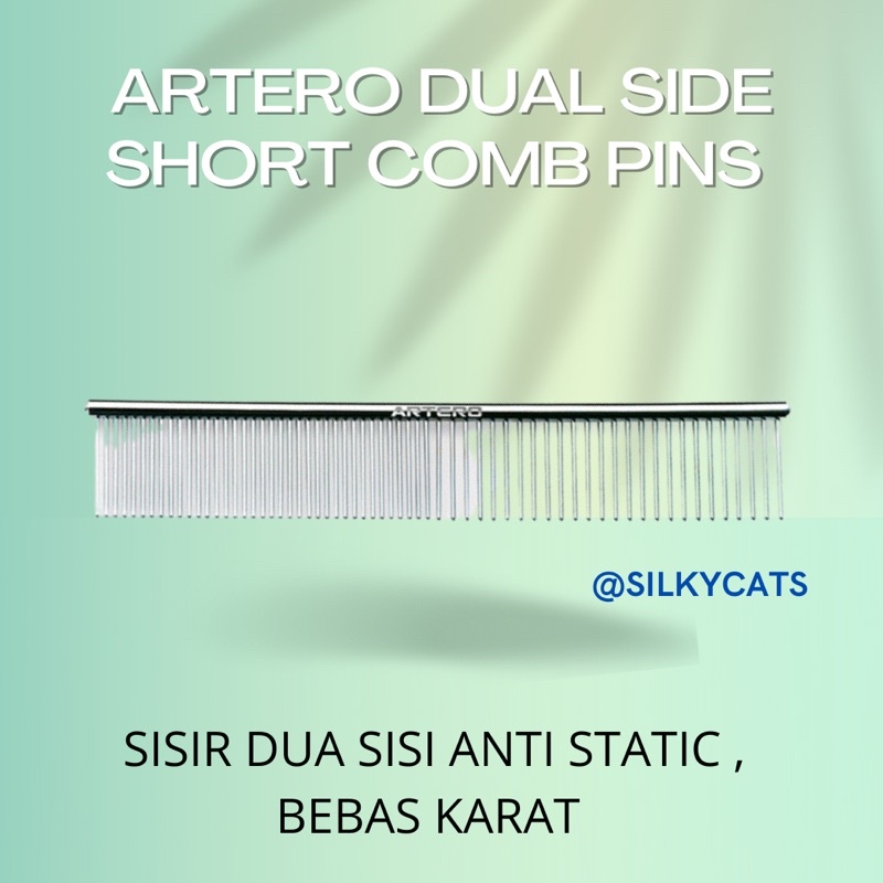 Jual ARTERO DUAL SIDE SHORT COMB PINS , sisir kucing dua sisi anti ...