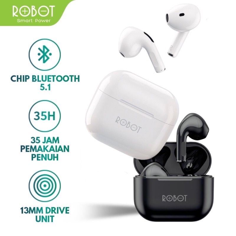 Jual Headset Bluetooth Robot T50 TWS Airbuds Original True Wireless ...