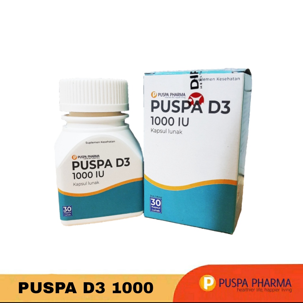 Jual Puspa D3 1000 - Vitamin D3 1000 IU - isi 30 soft capsule - Untuk ...