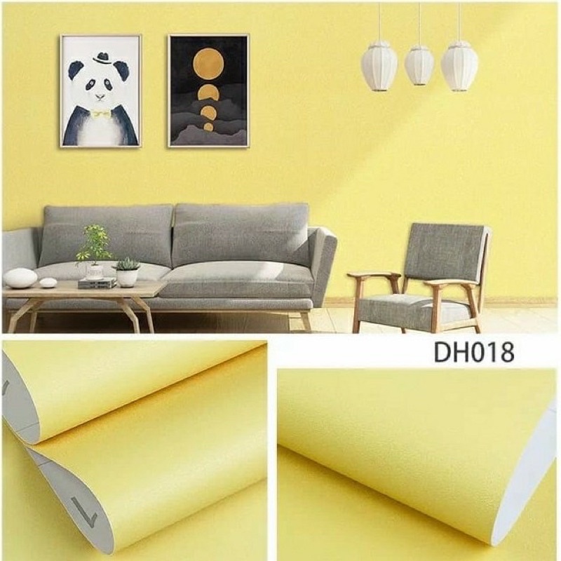 Jual WALLSTIKER DINDING WALLPAPER DINDING POLOS KUNING MUDA | Shopee ...