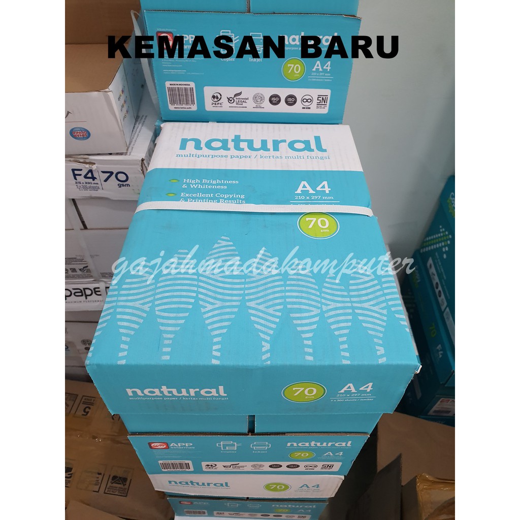 Jual Kertas Fotocopy HVS A4 70 gr 70 gsm 70gram NATURAL ( GOJEK / GRAB ) | Shopee Indonesia