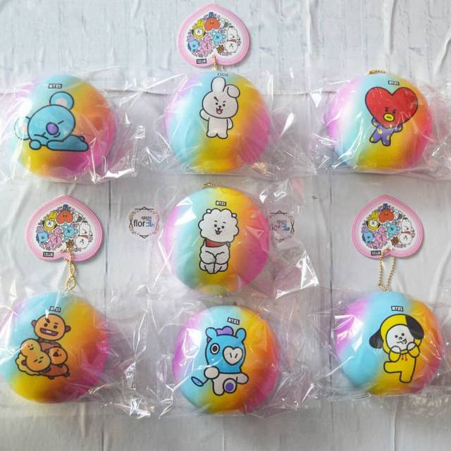 Jual BT21 JUMBO RAINBOW BUN SQUISHY BTS | Shopee Indonesia