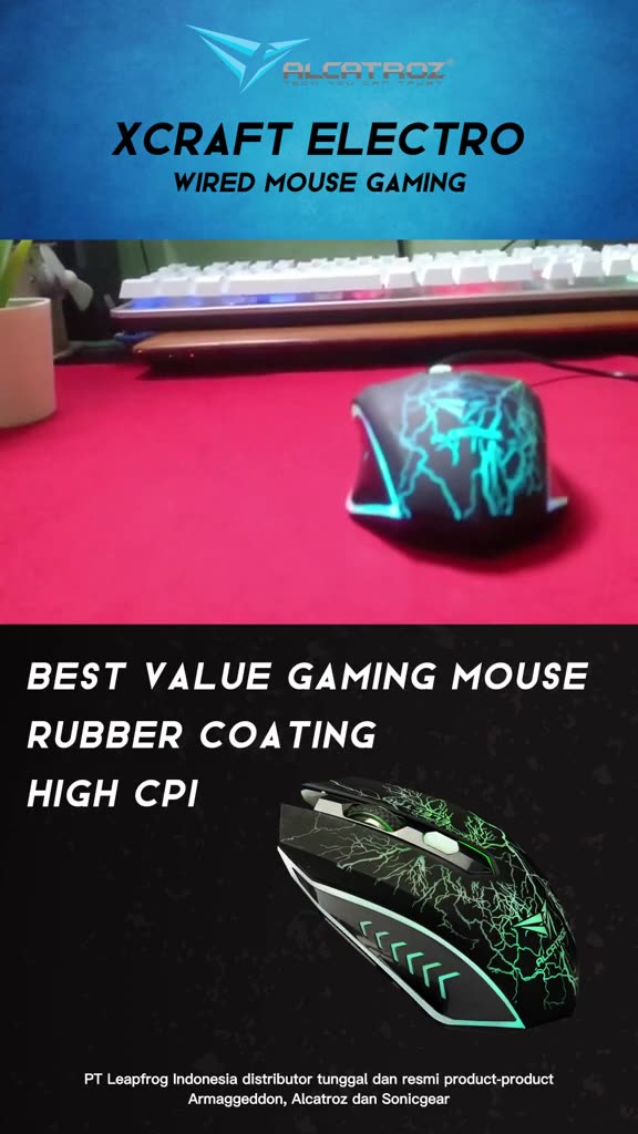 Jual Mouse Gaming Alcatroz Wired X-Craft Electro 2400 CPI [2 Tahun ...