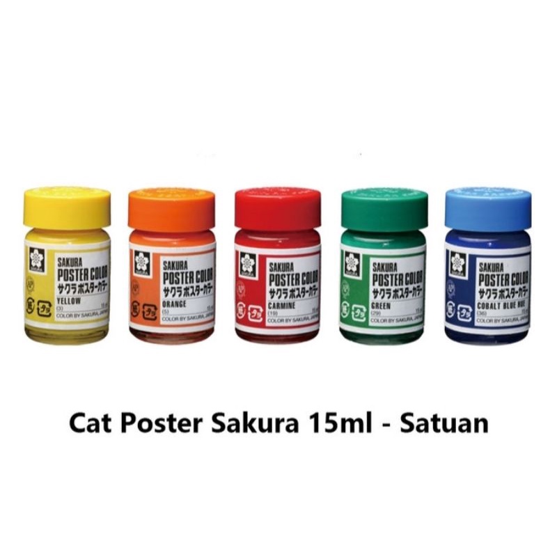 Jual SAKURA POSTER COLOR 15ml SATUAN / CAT POSTER SAKURA 15ml | Shopee ...