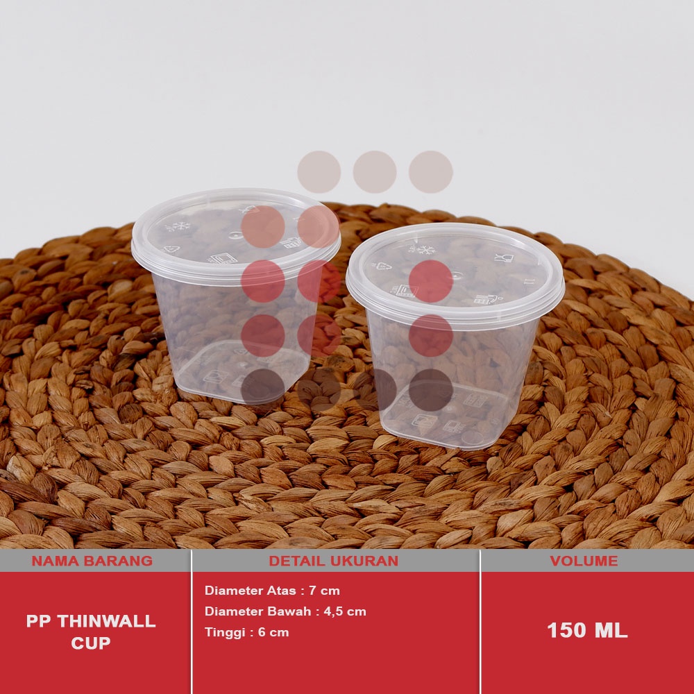 Jual PP THINWALL ROUND / BULAT 150 ML isi 25 pcs | Shopee Indonesia