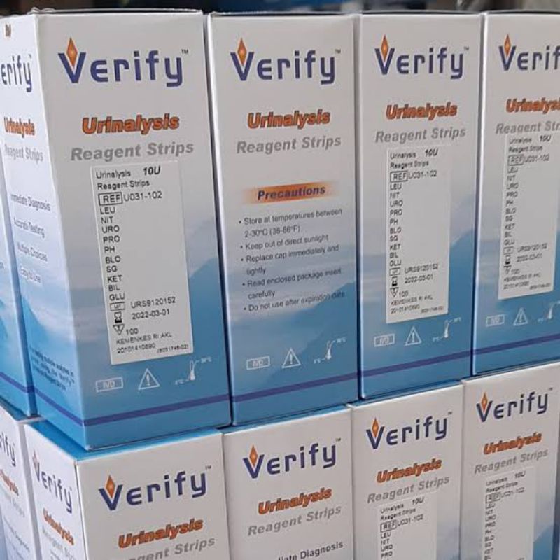 Jual Verify strip test urine / tes urin verify / urinalysist reagent ...