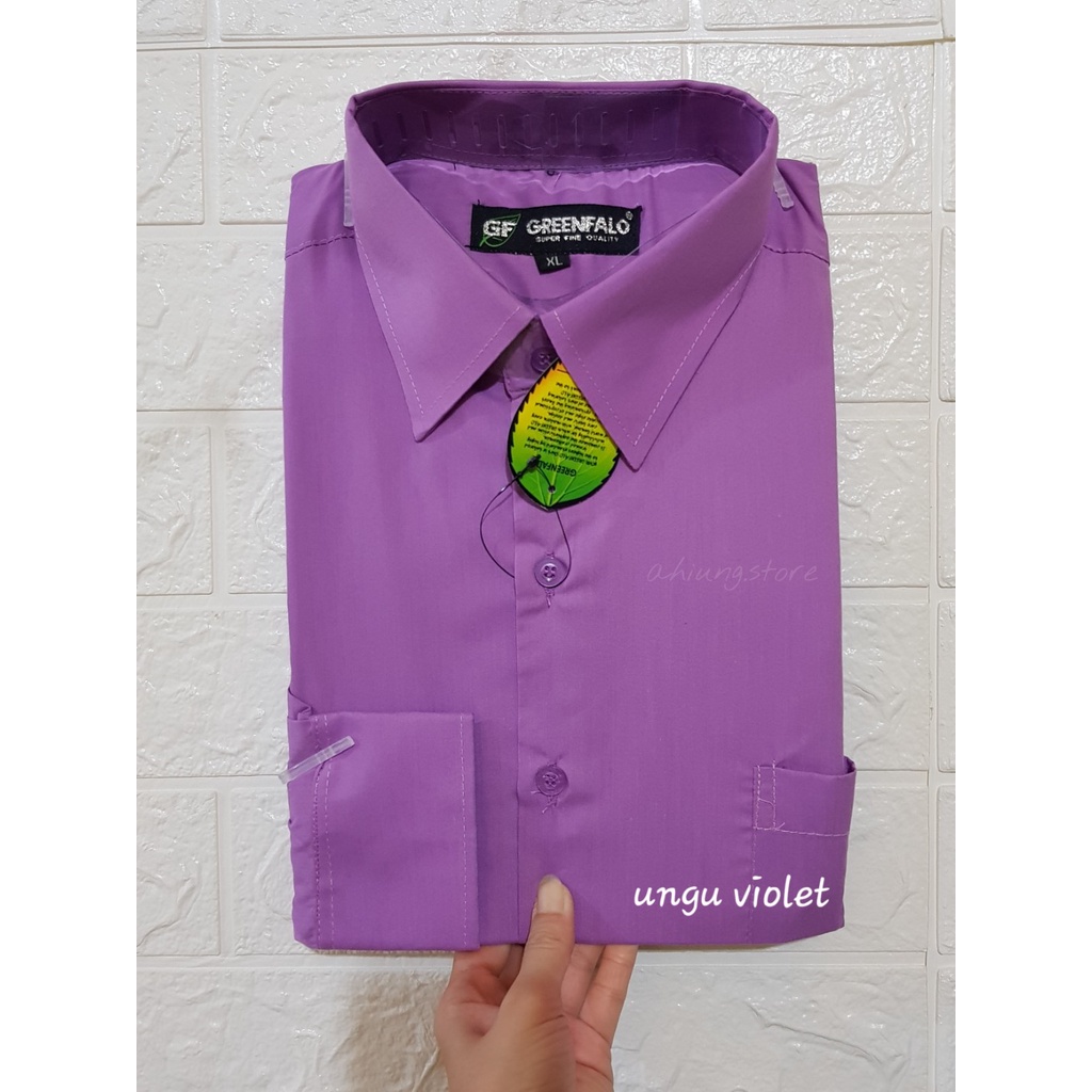 Jual KEMEJA PRIA GREENFALO - KEMEJA POLOS LENGAN PANJANG PRIA WARNA ...