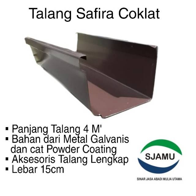 Jual Talang Air Rumah (SJAMU Talang Metal) Talang Datar Safira Coklat ...