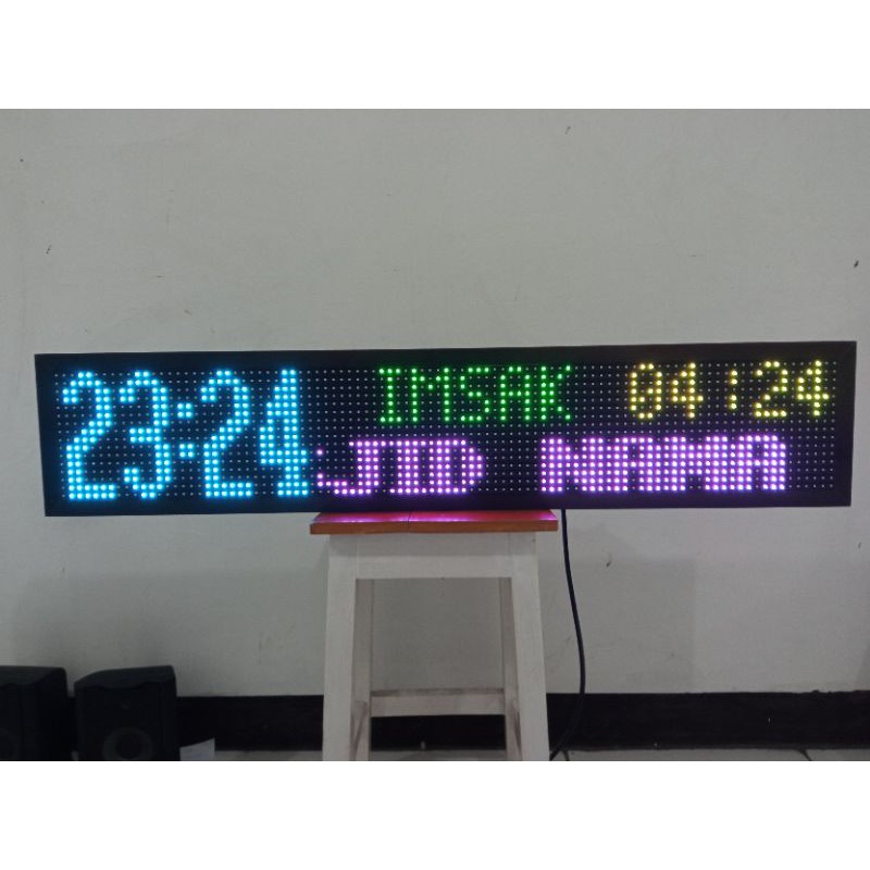 Jual Jam Sholat Running Text RGB Uk.100x20cm jam masjid digital waktu ...